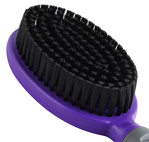 Double Sided Combo Pins and Bristle Brush by Hertzko - For Dogs and Cats with Long or Short Hair - Dense Bristles Remove Loose Hair from Top Coat and Pin Comb Removes Tangles, and Dead Undercoat (Single Sided)