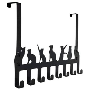 wintek over the door hook hanger, heavy duty organizer rack for towel, hat,hoodies,coat , cloth,bag - 8 hooks (black)