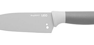 Berghoff Leo Ceramic Coated Non-Stick Small Chefs Knife with Herb Stripper, 14cm, Stainless Steel, Grey, 6 x 26.5 x 2 cm