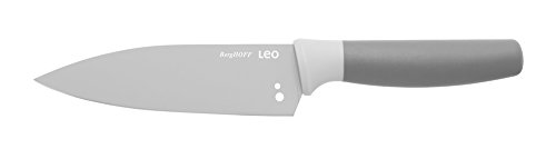 Berghoff Leo Ceramic Coated Non-Stick Small Chefs Knife with Herb Stripper, 14cm, Stainless Steel, Grey, 6 x 26.5 x 2 cm