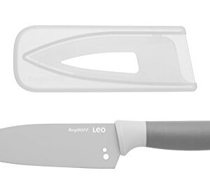 Berghoff Leo Ceramic Coated Non-Stick Small Chefs Knife with Herb Stripper, 14cm, Stainless Steel, Grey, 6 x 26.5 x 2 cm