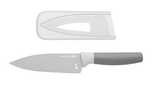 Berghoff Leo Ceramic Coated Non-Stick Small Chefs Knife with Herb Stripper, 14cm, Stainless Steel, Grey, 6 x 26.5 x 2 cm