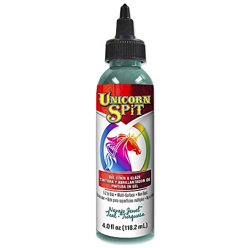 Unicorn SPiT 5770011 Gel Stain & Glaze, Navajo Jewel, 4 Ounce Bottle, 1 Count (Pack of 1), Blue