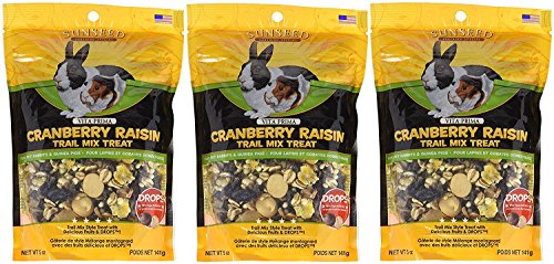 (3 Pack) SUNSEED COMPANY 36031 Cranberry Raisin Vita Prima Trail Treat for Rabbits and Guinea Pigs (5 oz. Per Pack)