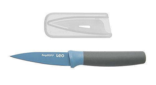 Berghoff Leo Stainless Steel Ceramic Coated Non-Stick Paring Knife, 8.5cm, 8.5 cm, Blue