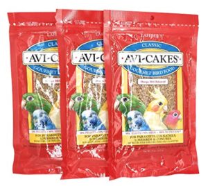 (3 pack) lafeber's original flavor avi-cakes for parakeets, cockatiels & conures