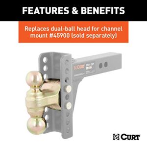 CURT 45912 Replacement Dual-Ball for Adjustable Trailer Hitch Ball Mount 45900 or 45926 , Gold