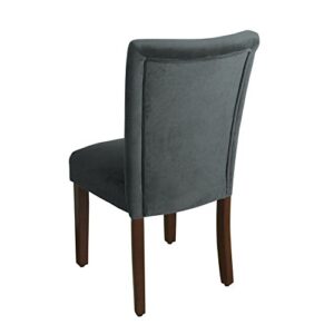 HomePop Parsons Classic Upholstered Accent Dining Chair, Pack of 2, Dark Grey Velvet