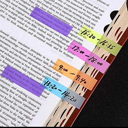 iMagitek 3 Sheet Neon Index Tabs Flags Page Markers Sticky Notes with Box, Translucent Book/Page Marker Stationery Strips, 300 Pieces