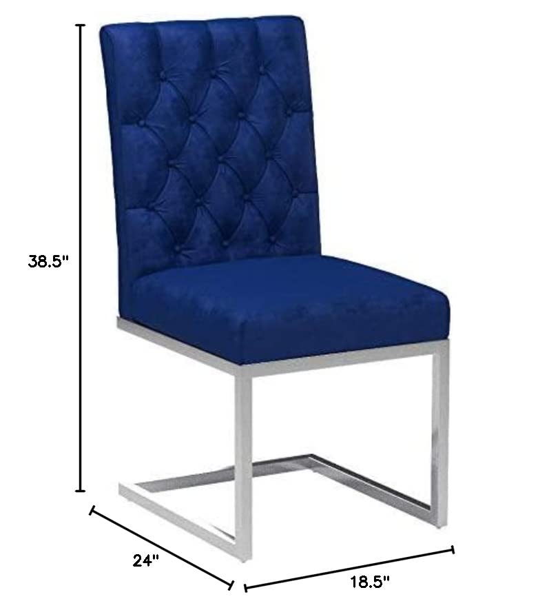 Meridian Furniture C Carlton Velvet Dining Chair, Set of 2, Navy