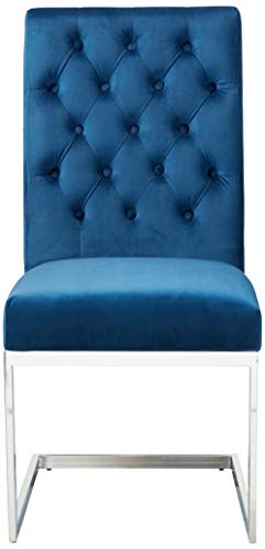 Meridian Furniture C Carlton Velvet Dining Chair, Set of 2, Navy