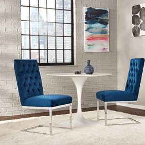 Meridian Furniture C Carlton Velvet Dining Chair, Set of 2, Navy