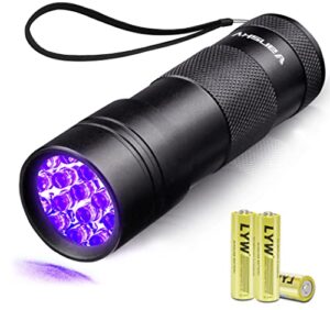 vansky black light uv flashlight blacklight 12 led urine detector for dog/cat/pet urine & dry stains and bed bug on carpets/rugs/floor,matching with pet odor eliminator