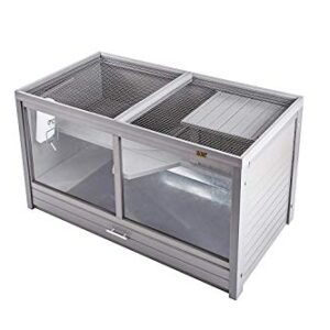 New Age Pet ECOFLEX Jumbo Park Avenue Indoor Rabbit Hutch in Nantucket Grey