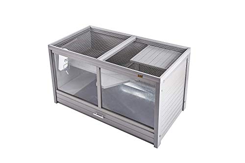 New Age Pet ECOFLEX Jumbo Park Avenue Indoor Rabbit Hutch in Nantucket Grey