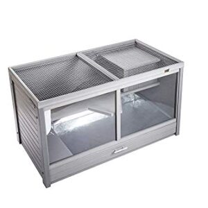 New Age Pet ECOFLEX Jumbo Park Avenue Indoor Rabbit Hutch in Nantucket Grey