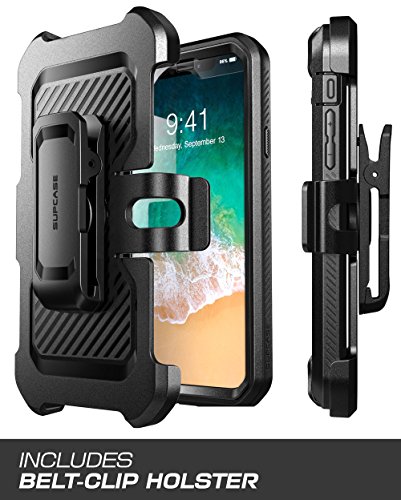 SUPCASE Unicorn Beetle Pro Series Case Designed Designed for iPhone X, with Built-In Screen Protector Full-body Rugged Holster Case for Apple iPhone X / iPhone 10 (2017 Release) (Black)