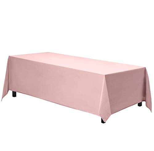 Gee Di Moda Rectangle Tablecloth - 70 x 120 Inch | Pink Rectangular Table Cloth in Washable Polyester | Great for Buffet Table, Parties, Holiday Dinner, Wedding & Baby Shower