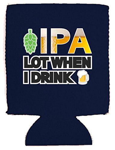 IPA Lot When I Drink Collapsible Can Coolie (1, Navy)