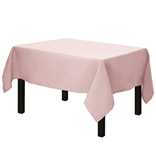 Gee Di Moda Square Tablecloth - 52 x 52 Inch - Pink Square Table Cloth for Square or Round Tables in Washable Polyester - Great for Buffet Table, Parties, Holiday Dinner, Wedding & More