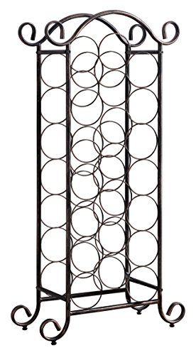 Kings Brand Furniture - Brushed Copper Floor Freestanding Metal Wine Rack, Wine Bottle Holder Stands - Holds up to 21 Bottles