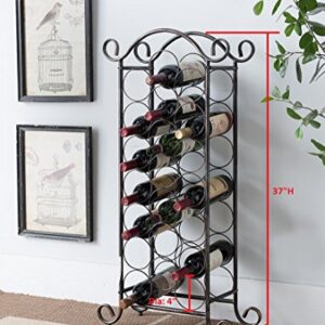 Kings Brand Furniture - Brushed Copper Floor Freestanding Metal Wine Rack, Wine Bottle Holder Stands - Holds up to 21 Bottles