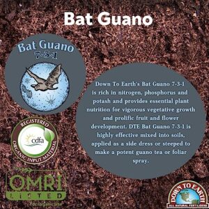 Down to Earth Organic Bat Guano Fertilizer Mix 7-3-1, 2 lb