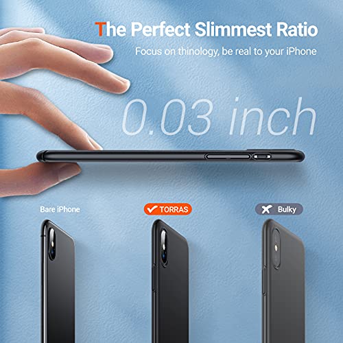 TORRAS Slim Fit iPhone Xs/X Case, Ultra-Thin Matte Hard Cover, Lightweight & Protective, 5.8 inch, Chimney Black