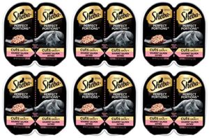 sheba perfect portions premium cat food - cuts in gravy - gourmet salmon entrée - net wt. 2.6 oz per container - pack of 6 containers