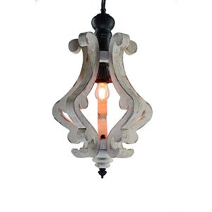 a&b home ds35539 harper 1-light wood & metal chandelier, 12.5" x 12.5" x 21"