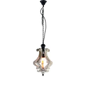 A&B Home DS35539 Harper 1-Light Wood & Metal Chandelier, 12.5" x 12.5" x 21"