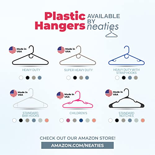 Neaties Plastic Hangers White Standard Plastic Clothes Hanger with Hooks | Heavy Duty Coat Hangers Plastic, Quality Closet Slim Bulk Non-Slip Adult Hangers (30 Pack)