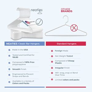 Neaties Plastic Hangers White Standard Plastic Clothes Hanger with Hooks | Heavy Duty Coat Hangers Plastic, Quality Closet Slim Bulk Non-Slip Adult Hangers (30 Pack)