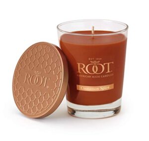 root candles honeycomb veriglass scented beeswax blend candle, cinnamon spice