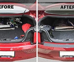 Rear Bumper Scuff Scratch Protector 2015-2017 Compatible with Ford Mustang 1pc Paint Shield Cover Black Peel and Stick Install