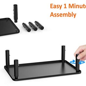 Husky Mounts Monitor Riser Laptop Stand, Adjustable Legs, Stackable, 14.5" x 9.25" x 5.5" Max Height, Matte Steel, Black.