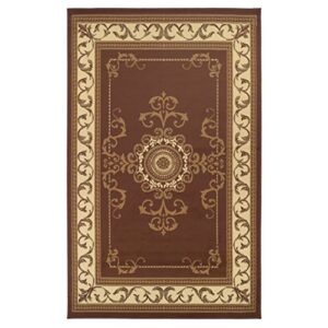 Superior Kensington Collection 5' x 8' Area Rug, Attractive Rug with Jute Backing, Durable and Beautiful Woven Structure, Regal Medallion Rug with Classic Border