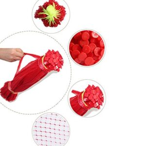 CUGBO 200pcs 19" Mesh Produce Bag Reusable Net Bag Nylon Toys Fruits Vegetables Drawstring Storage Poly Bags With Rope