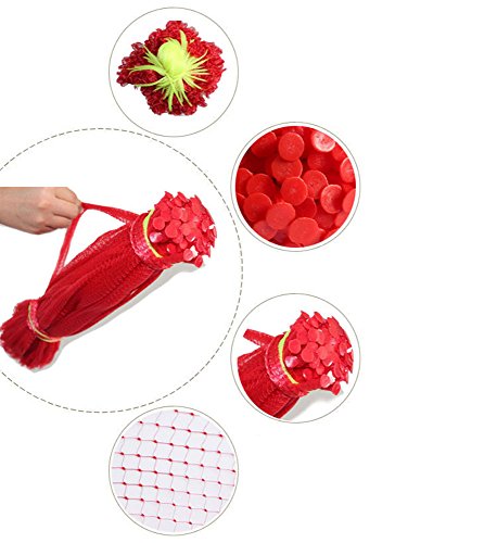 CUGBO 200pcs 19" Mesh Produce Bag Reusable Net Bag Nylon Toys Fruits Vegetables Drawstring Storage Poly Bags With Rope