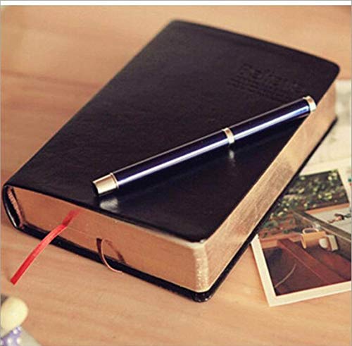 Thick Journal with Golden Rim,Blank Premium Papers,Hardcover Notebook with Black Soft Faux Leather Cover,440 Pages 220 Sheets 5x7 inches Sketchbook for Writing Drawing