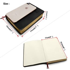 Thick Journal with Golden Rim,Blank Premium Papers,Hardcover Notebook with Black Soft Faux Leather Cover,440 Pages 220 Sheets 5x7 inches Sketchbook for Writing Drawing