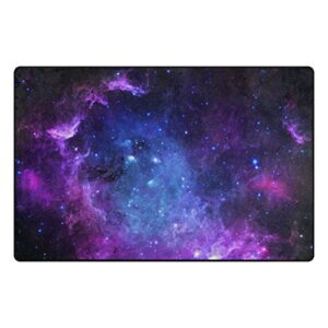 My Little Nest Universe Galaxy Purple Sky Stars Custom Area Rug 20" x 31" Lightweight Modern Floor Mat Non-Slip Indoor Outdoor Decor Soft Carpet for Bedroom Living Dining Room