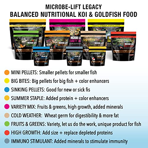 MICROBE-LIFT MLLWG Cold Weather Floating Fish Food Pellets with Wheat Germ for Ponds, Water Gardens, and Fountains, for Live Goldfish and Koi (12 Ounces)