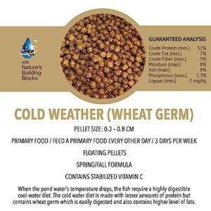 MICROBE-LIFT MLLWG Cold Weather Floating Fish Food Pellets with Wheat Germ for Ponds, Water Gardens, and Fountains, for Live Goldfish and Koi (12 Ounces)