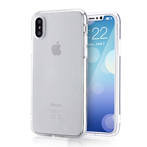 technext020 for iPhone Xs Clear Case, Shockproof Ultra Slim Fit Silicone iPhone 10 Transparent Cover TPU Soft Gel Rubber Cover Shock Resistance Protective Back Bumper for iPhone X Clear