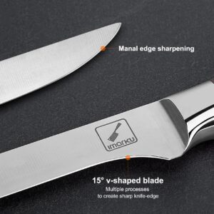 imarku Boning Knife, German High Carbon Stainless Steel Professional Grade Boning Fillet Knife, 6-Inch Professional Boning knife, Pakkawood Handle for Meat and Poultry