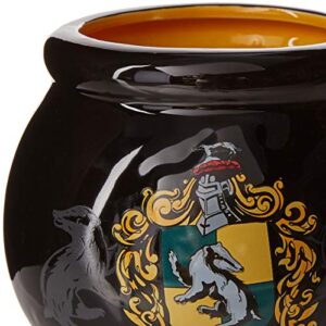 Silver Buffalo Harry Potter House Hufflepuff Crest Cauldron Ceramic 3D Sculpted Mug, 20 oz