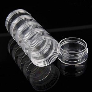 TDOTM 5 Layer Cylinder Stackable Transparent Round PS Plastic Storage Container Box Super Clear Accessories Organizer Box for Beads Crafts Other Small Items (10 Column Combination Sale)…