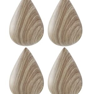 MARGUERASW 4 Pack Coat Hooks Water Drop Shaped-Towel Wall Hooks Wall Hanging Hooks for Hanging Bathroom Towels Clothes Hanger -Wood