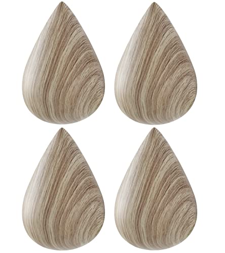 MARGUERASW 4 Pack Coat Hooks Water Drop Shaped-Towel Wall Hooks Wall Hanging Hooks for Hanging Bathroom Towels Clothes Hanger -Wood